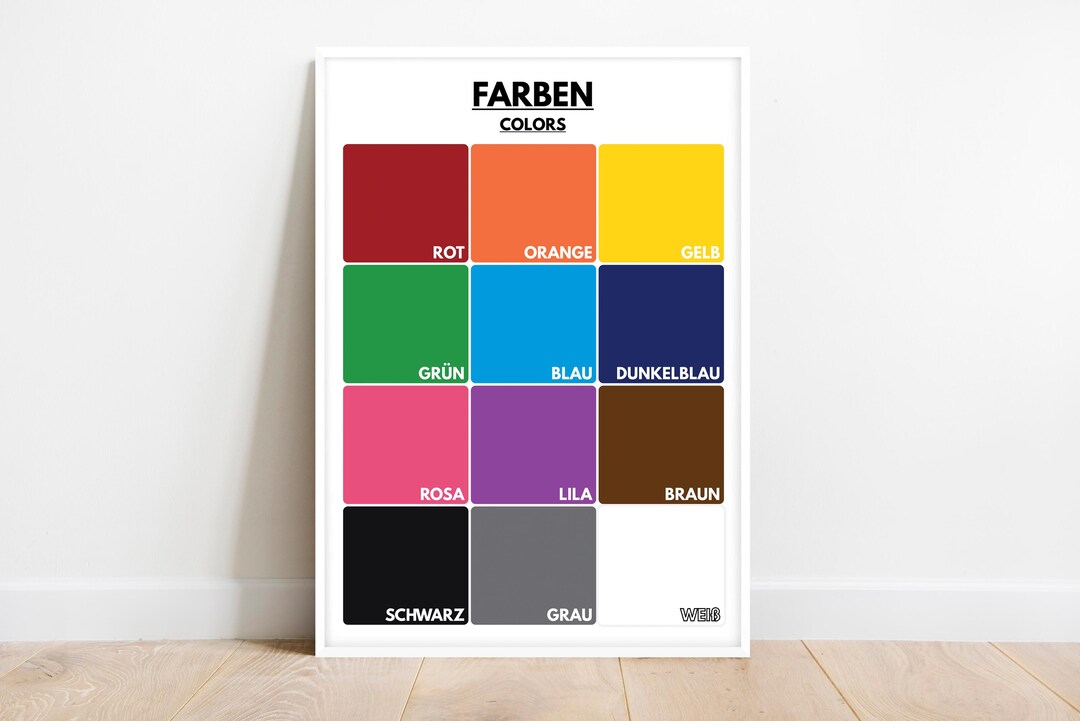 COLOR NAMES for Kids, German Language, Colors in German, Educational ...
