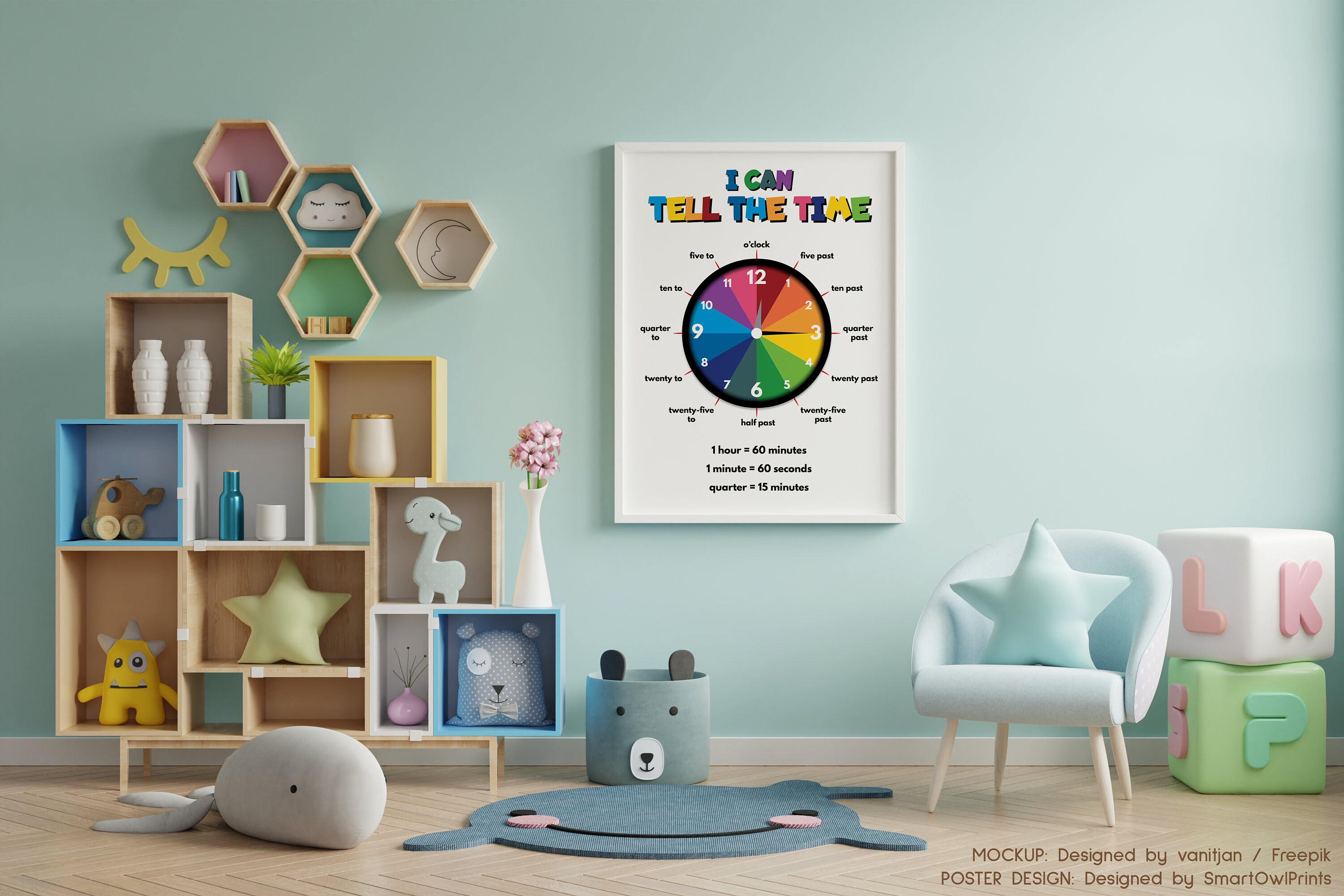 Learn to TELL TIME Educational Poster What Time is It Clock - Etsy