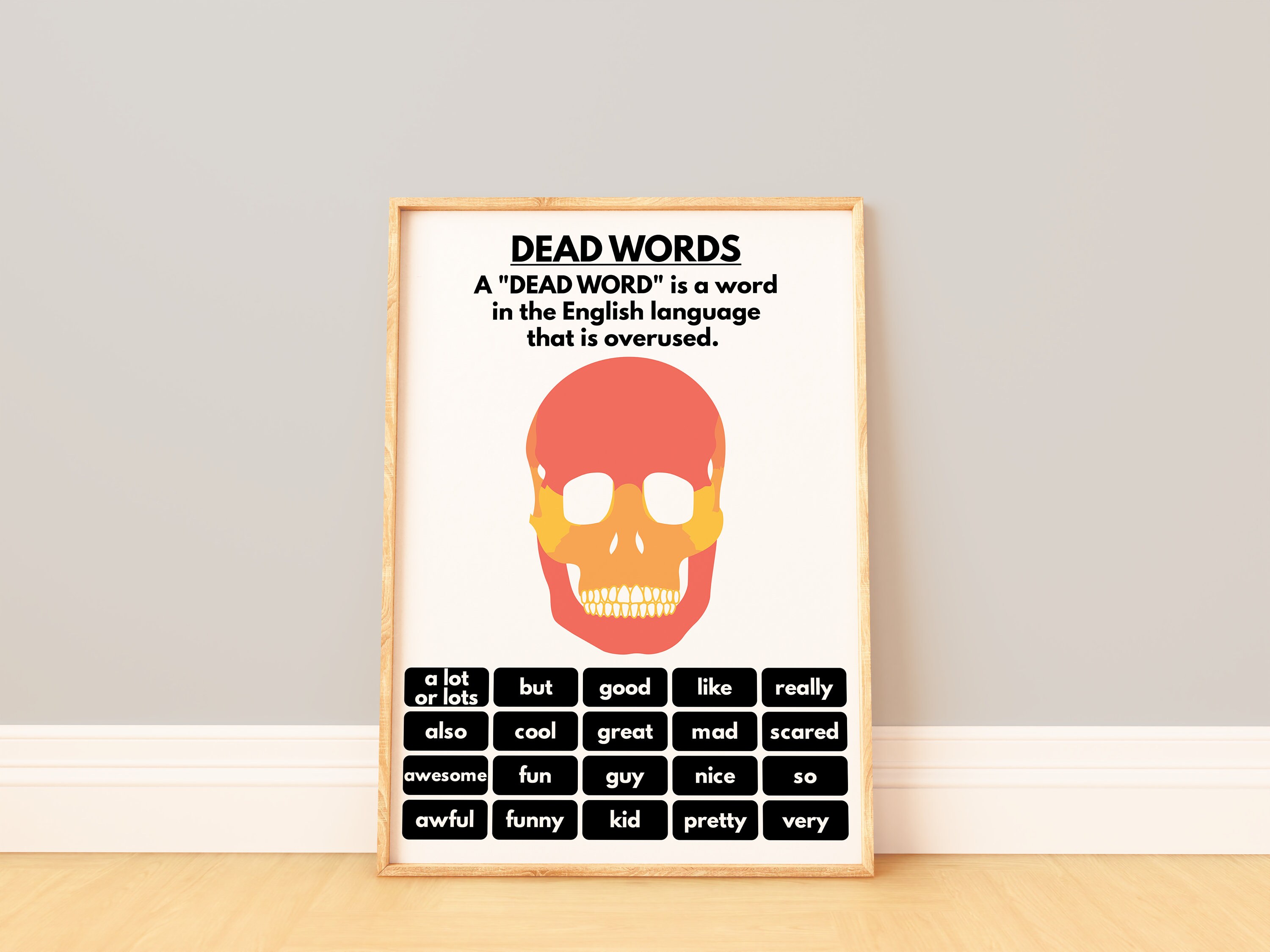 DEAD WORDS POSTER, Improve Writing Skills, English Language, Homeschool ...