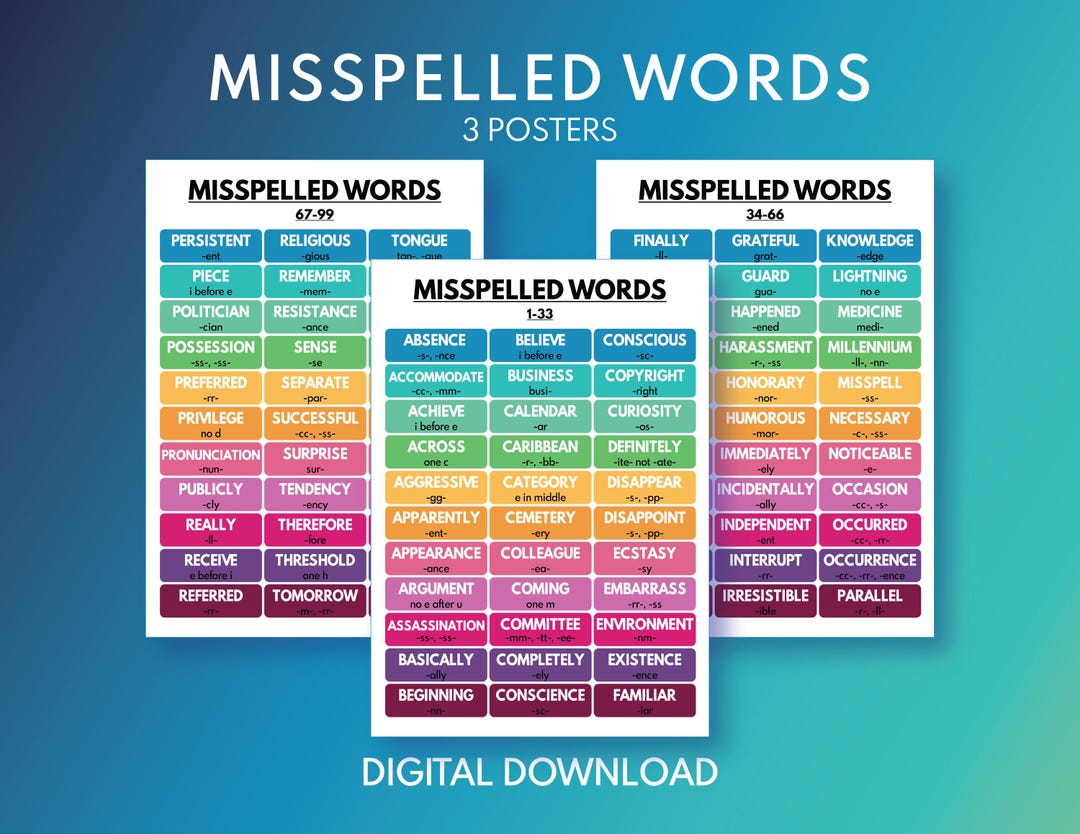 Spelling Savvy: the 99 Most Frequently MISSPELLED WORDS- Set of 3 ...