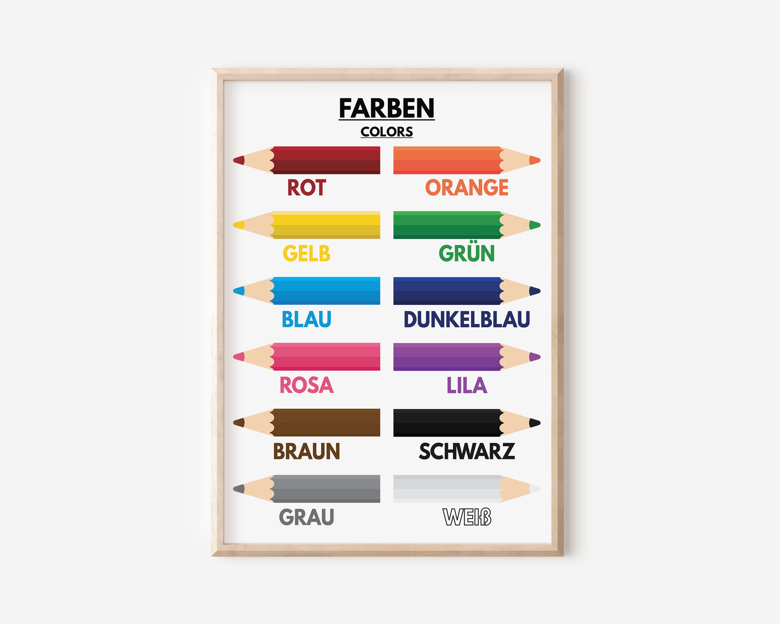 COLOR NAMES for Kids, German Language, Colors in German, Educational ...
