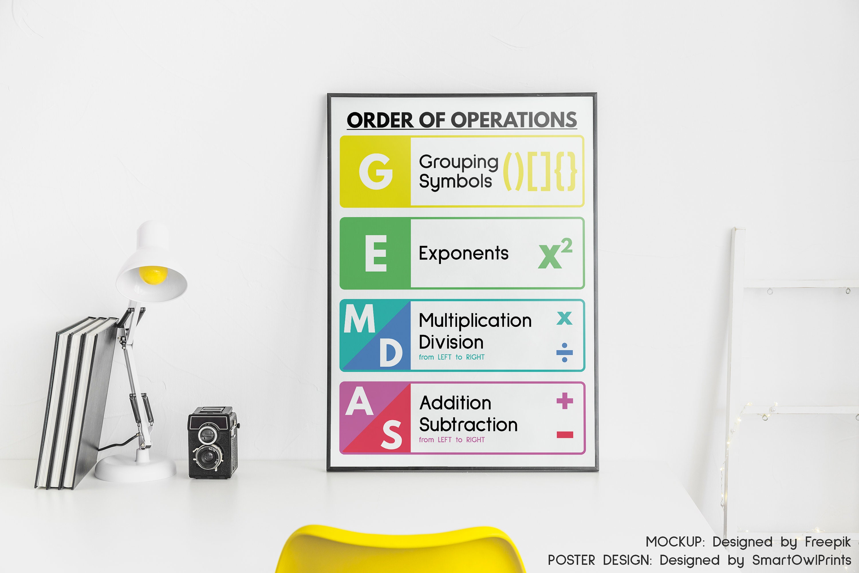 GEMDAS POSTER, Math Teacher Gift, Printable Educational Posters, Math ...