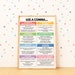 COMMA USAGE Grammar Chart 8 Essential Rules, Visual Aid, Homeschool ...
