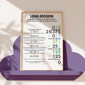 LONG MULTIPLICATION and DIVISION Posters, Educational Posters for Kids ...