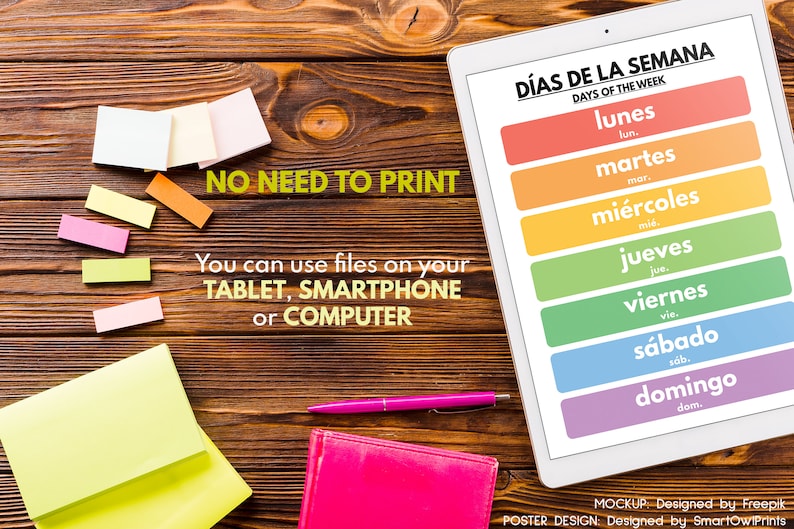 Spanish Language, DAYS of THE WEEK in Spanish, 2 Posters, Spanish ...