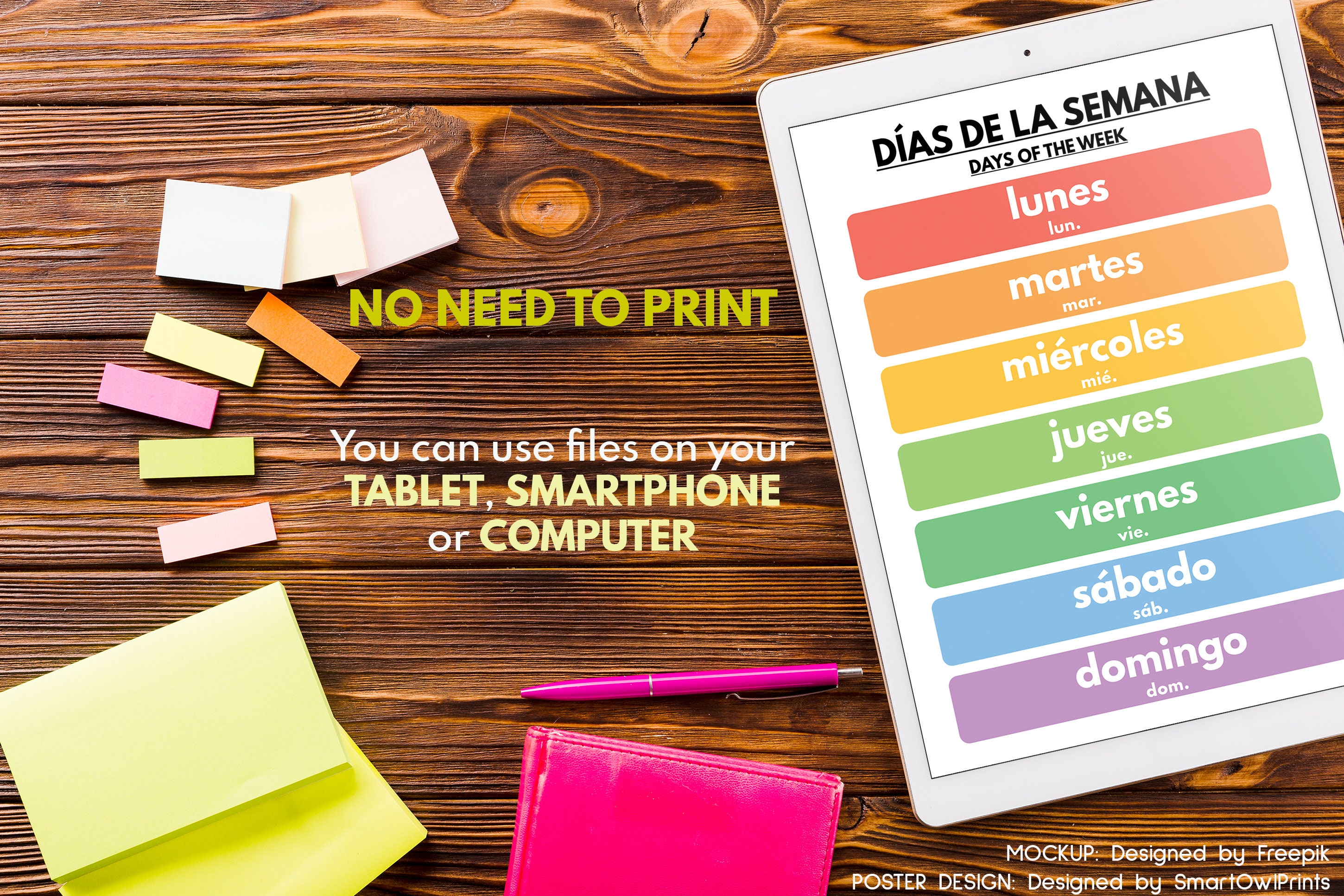 Spanish Language, DAYS of THE WEEK in Spanish, 2 Posters, Spanish ...