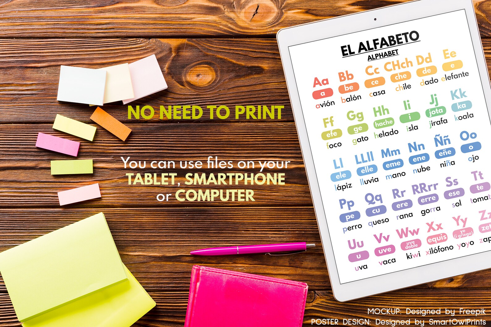 SPANISH ALPHABET POSTER Spanish Letters Chart for - Etsy