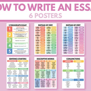 ESSAY WRITING Set of 6 Posters English Language Homeschool - Etsy