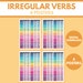 168 IRREGULAR VERBS Set of 4 Posters, English Language, Homeschool ...