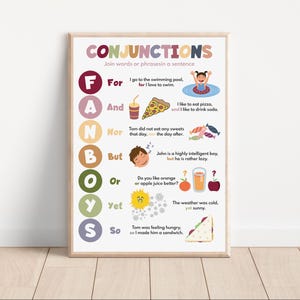 FANBOYS CONJUNCTIONS for Kids, Parts of Speech, English Language ...
