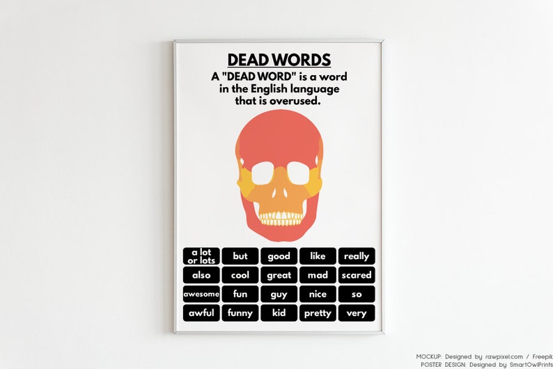 DEAD WORDS POSTER, Improve Writing Skills, English Language, Homeschool ...