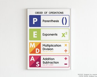 PEMDAS POSTER Learn Order of Operations Printable | Etsy