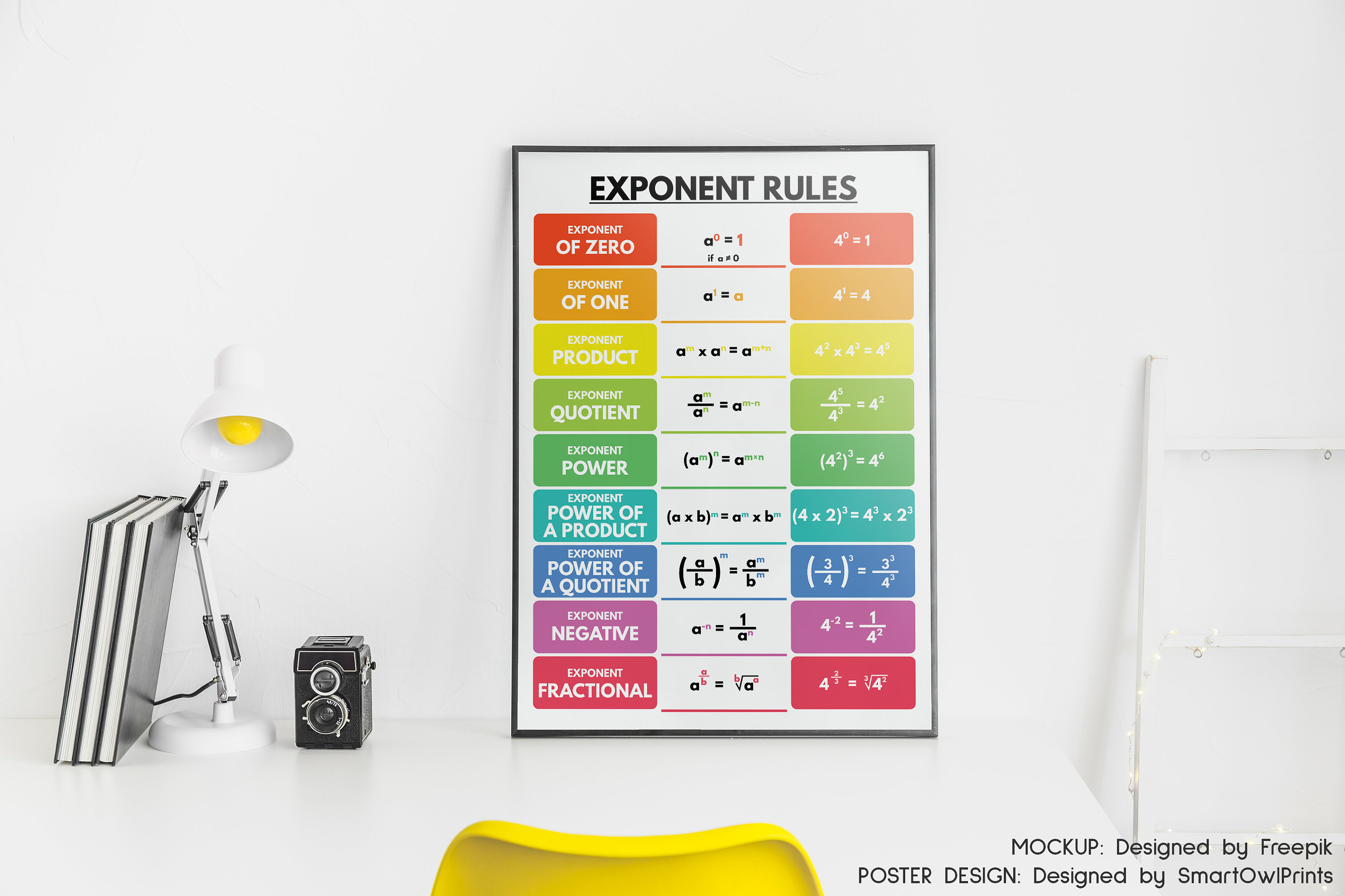 EXPONENT RULES POSTER Comprehensive Educational Chart Math - Etsy