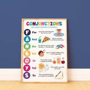 FANBOYS CONJUNCTIONS for Kids, Parts of Speech, English Language ...