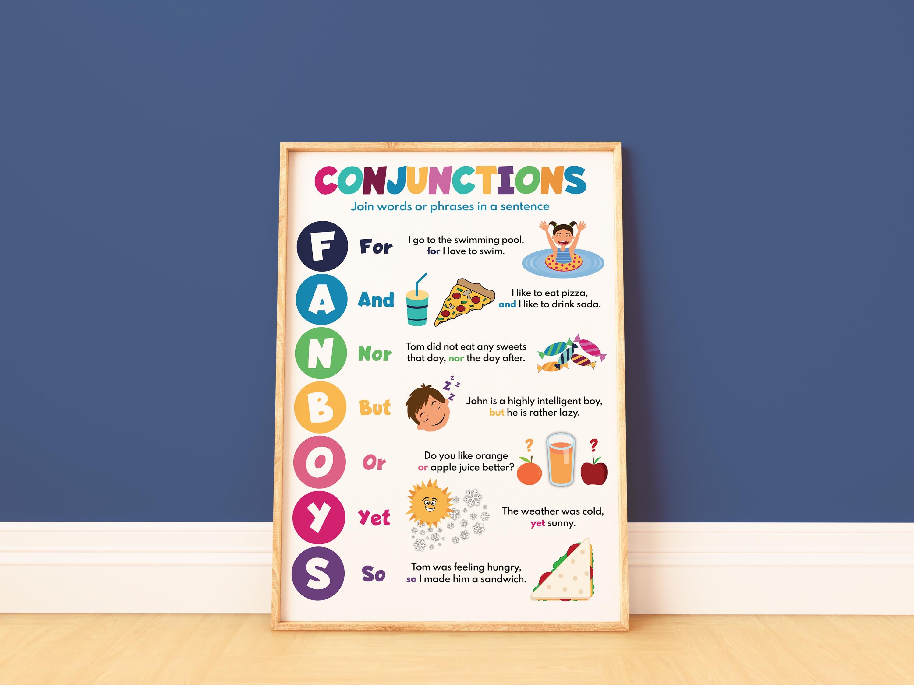 FANBOYS CONJUNCTIONS for Kids, Parts of Speech, English Language ...