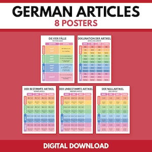 German Language ARTICLE DECLENSION and the Fours Cases - Etsy