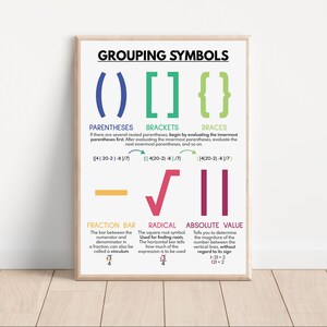 GRUPING SYMBOLS, Master GEMDAS and Math Symbols, Classroom Educational ...