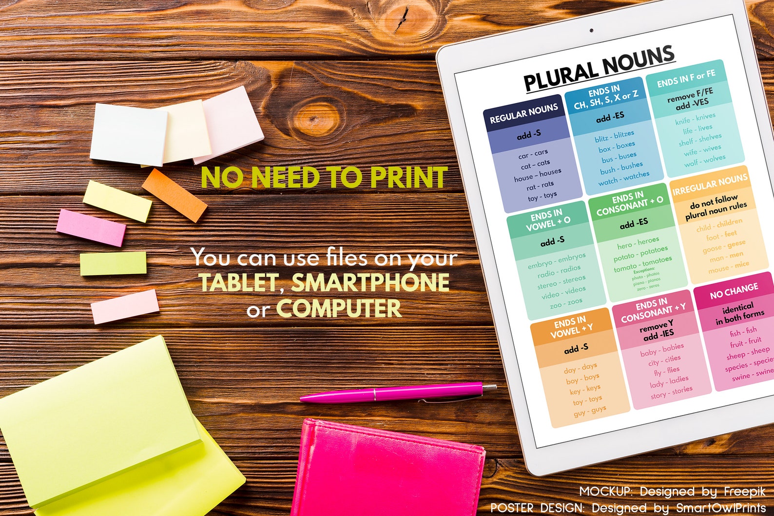 PLURAL NOUNS POSTER Grammar Anchor Chart for Homeschool - Etsy