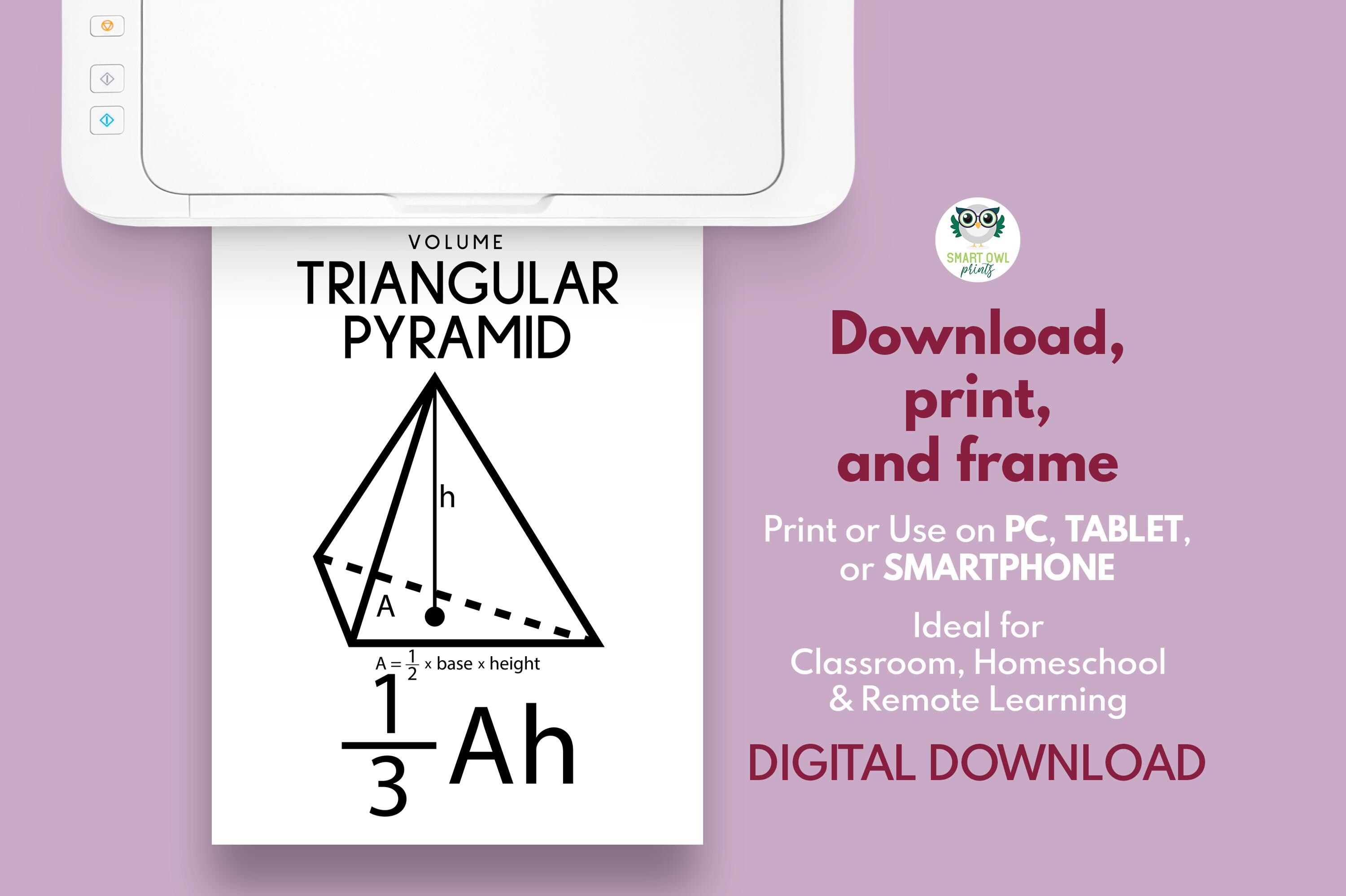 VOLUME FORMULAS Set of 8 Posters, 3D Geometry, 3D Shapes, Educational ...