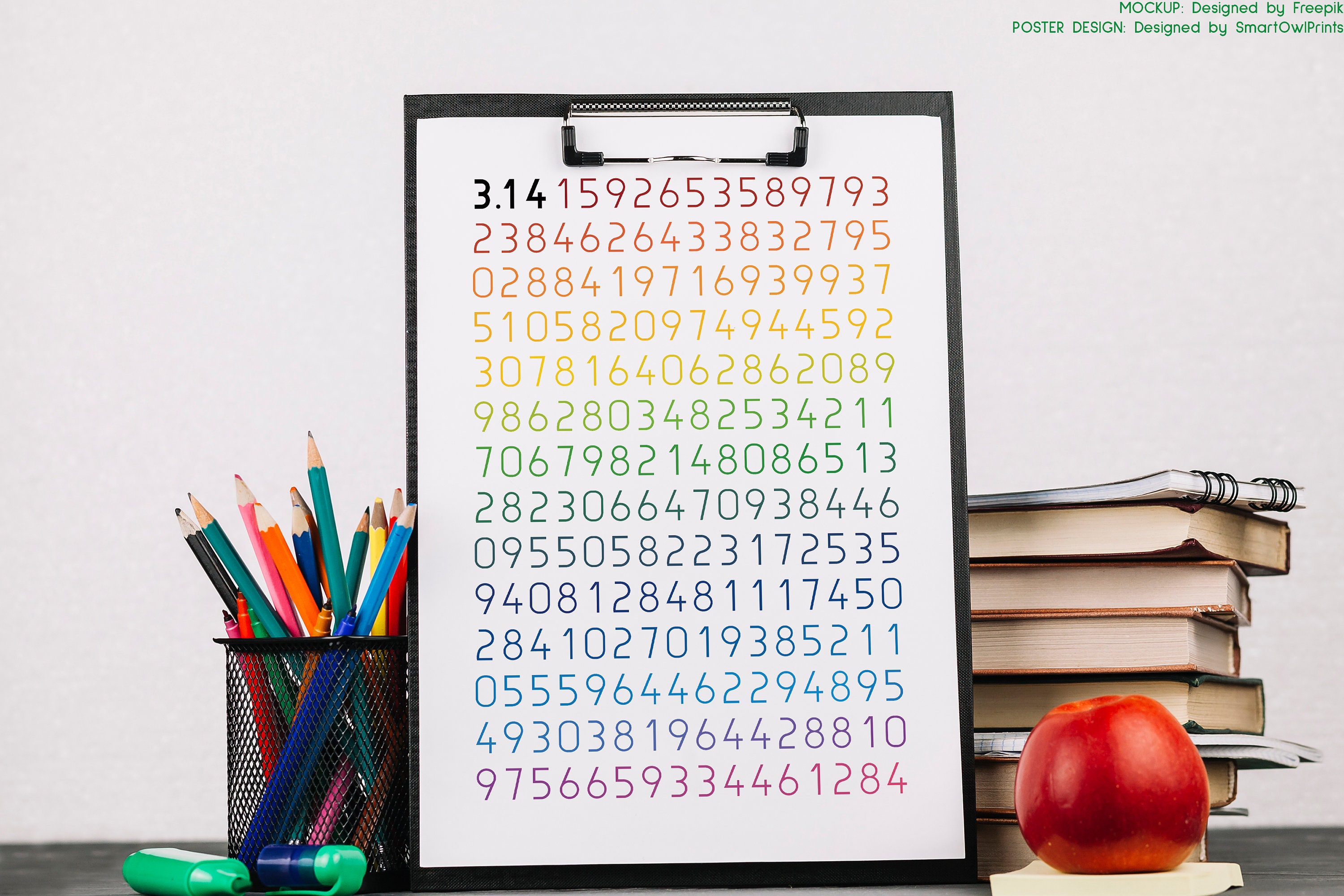 PI NUMBER Poster Educational Poster Math Rainbow Colors - Etsy