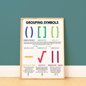 GRUPING SYMBOLS, Master GEMDAS and Math Symbols, Classroom Educational ...