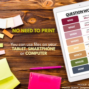 QUESTION WORDS POSTER, English Language, Basic Vocabulary Chart ...