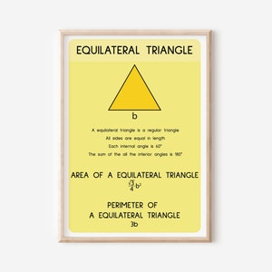 SHAPES FACTS for Kids, Set of 8 Posters, GEOMETRY Poster, Educational ...