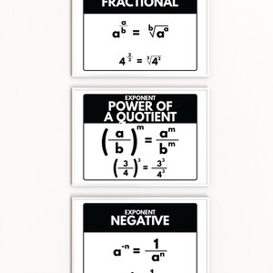 EXPONENT and EXPONENT RULES Set of 10 Posters Educational - Etsy