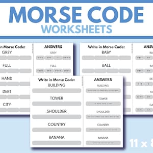 MORSE CODE Worksheets, Morse Alphabet, Homeschool Activity,educational ...