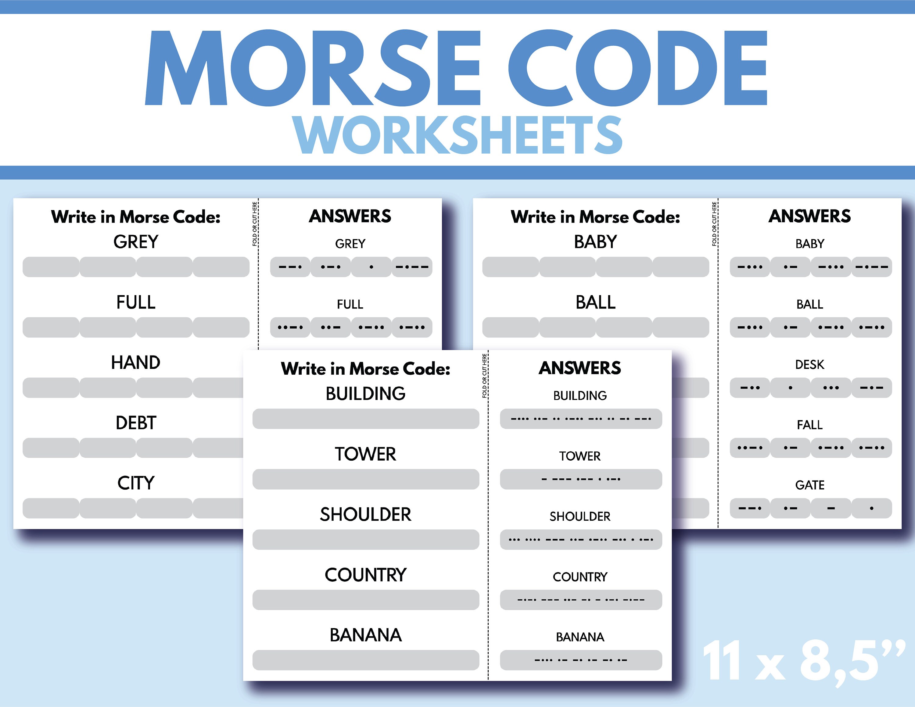 MORSE CODE Worksheets, Morse Alphabet, Homeschool Activity,educational ...