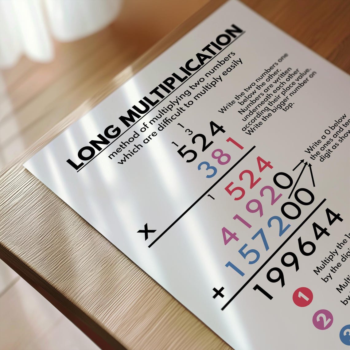 LONG MULTIPLICATION and DIVISION Posters, Educational Posters for Kids ...