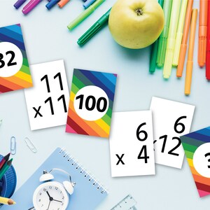 MULTIPLICATION 0-12 MONTESSORI FLASHCARDS Homeschool Math - Etsy