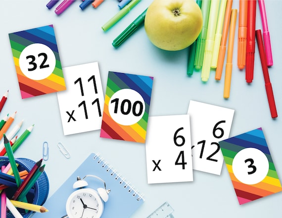 MULTIPLICATION 0-12 MONTESSORI FLASHCARDS Homeschool Math - Etsy