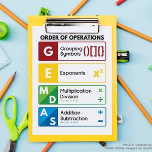 GEMDAS POSTER Math Teacher Resources Printable Educational - Etsy