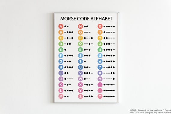 MORSE CODE POSTER Morse Alphabet Chart for Homeschool | Etsy