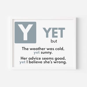 FANBOYS - Set of 7 Posters, Letter Size, Conjunctions, Parts of Speech ...