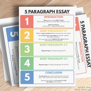 WRITING AN ESSAY Poster, How to Write an Essay, 5 Paragraph Essay ...