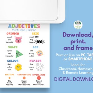 ADJECTIVES FOR KIDS, Types of Adjectives, Parts of Speech, Grammar ...