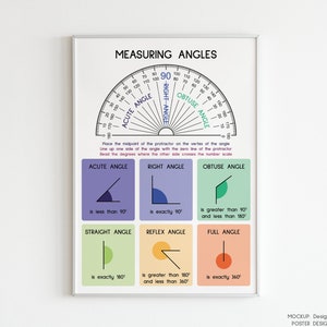 How to MEASURE ANGLES, How to Use a PROTRACTOR, Geometry, Educational ...