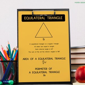 GEOMETRY POSTER - Set of 8 Posters, Math for Kids, Educational Posters ...