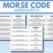 MORSE CODE Worksheets, Morse Alphabet, Homeschool Activity,educational ...