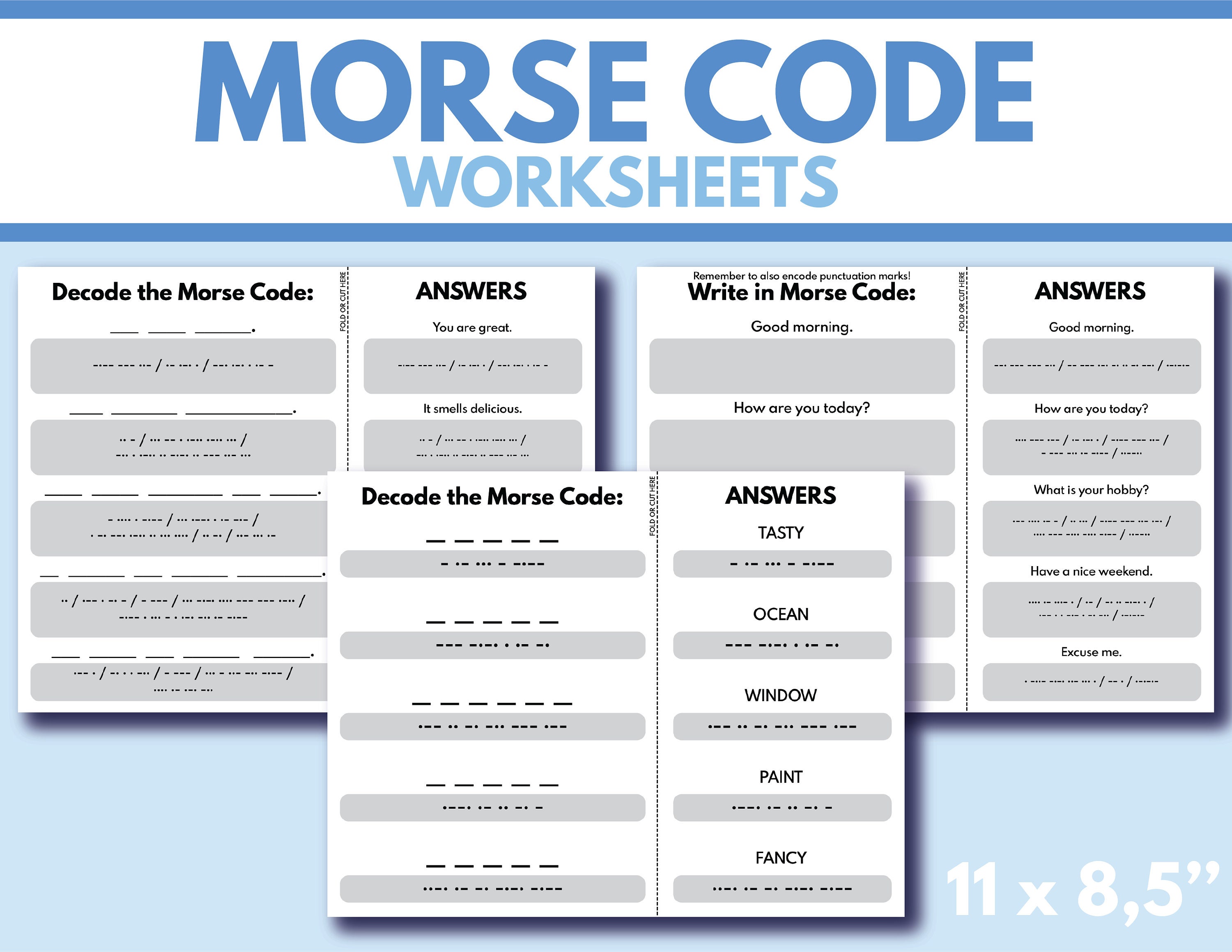MORSE CODE Worksheets Morse Alphabet Homeschool - Etsy