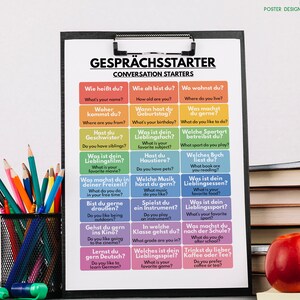German Language, ASKING QUESTIONS - Set of 3 Posters, Grammar Chart ...