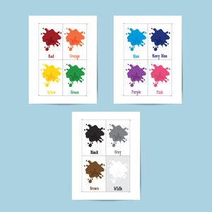 COLORS SPLASH Printable Flashcards for Kids Homeschool - Etsy