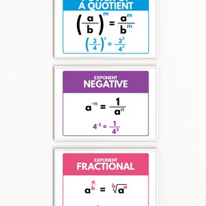 EXPONENT and EXPONENT RULES Set of 10 Posters Educational - Etsy