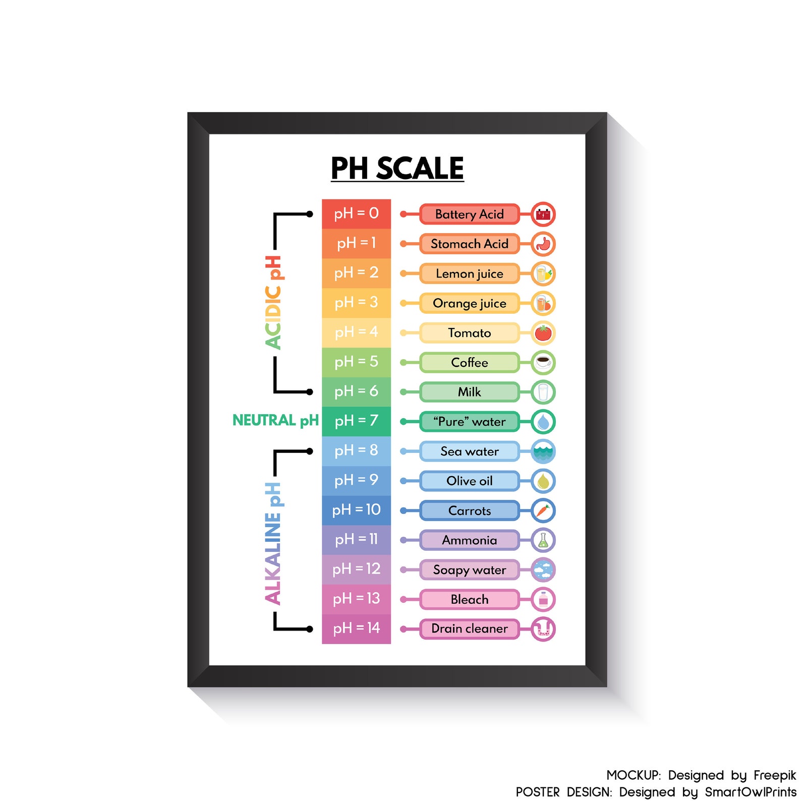 PH SCALE POSTER Educational Poster Science Poster for Kids | Etsy UK