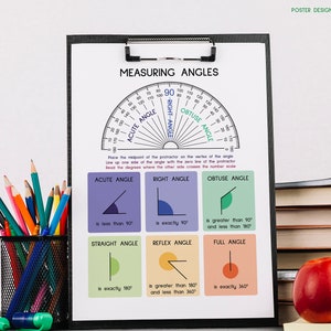 How to MEASURE ANGLES, How to Use a PROTRACTOR, Geometry, Educational ...
