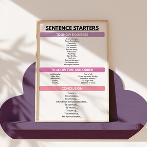 SENTENCE STARTERS - Set of 3 Posters, Writing an Essay, Homeschool ...