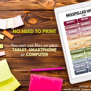 99 MOST MISSPELLED WORDS Poster Set of 3 Posters, English English ...