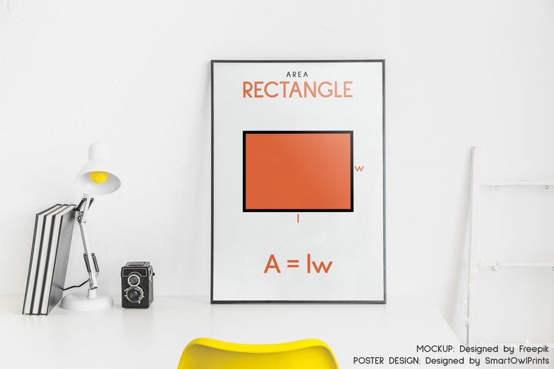 AREA FORMULAS POSTERS, Set of 8 Posters, Geometry, Educational Poster ...